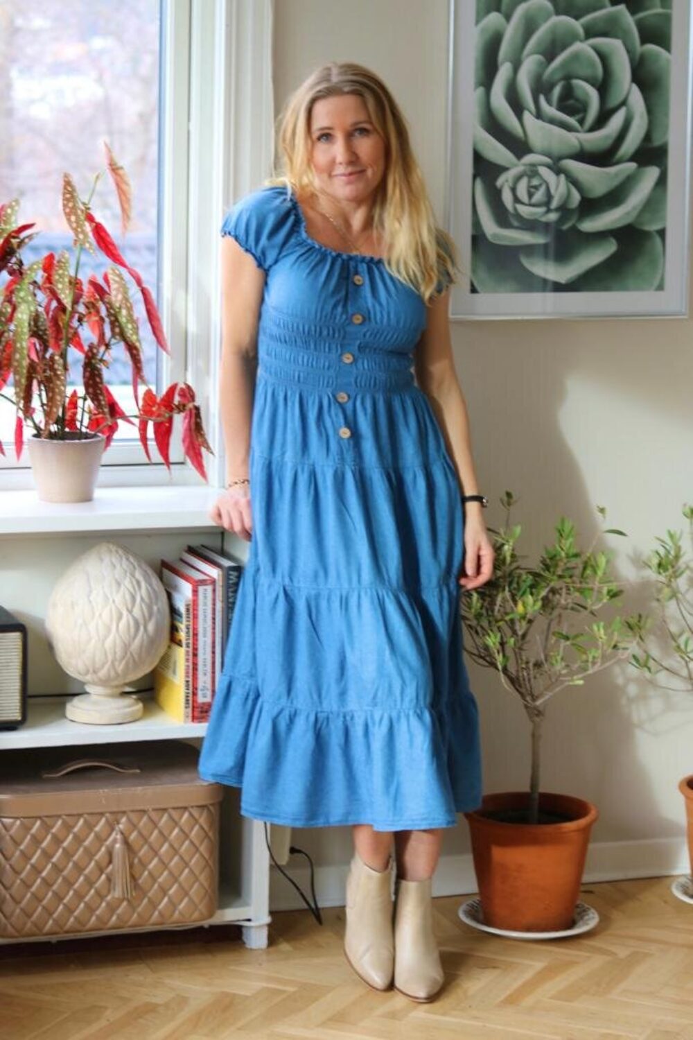 Elsi klänning - Smock & Volang - Denim - Fanny Michel